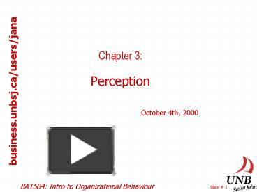 PPT – Perception PowerPoint presentation | free to view - id: 1ce170-ZjA2Y