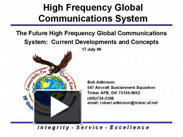 The Future High Frequency Global Communications System: Current ...