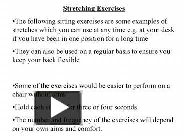PPT – Stretching Exercises PowerPoint presentation | free to view - id ...