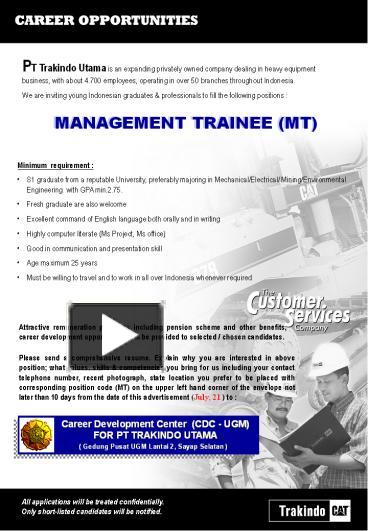 MANAGEMENT TRAINEE (MT) presentation | free to download