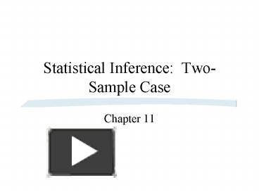 PPT – Statistical Inference: TwoSample Case PowerPoint presentation ...