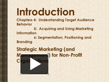Introduction Chapters 4: Understanding Target Audience Behavior 5 ...