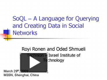 SoQL presentation | free to download