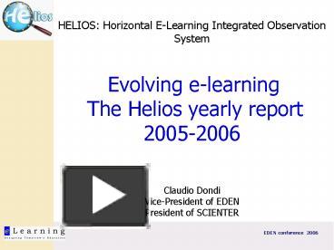 PPT – HELIOS: Horizontal ELearning Integrated Observation System ...