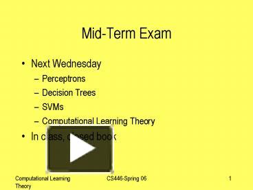 PPT – MidTerm Exam PowerPoint presentation | free to view - id: 1ce86f ...