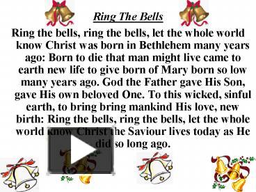 PPT – Ring The Bells PowerPoint presentation | free to view - id ...