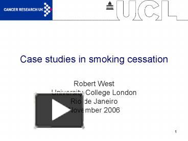 Case studies in smoking cessation presentation | free to view