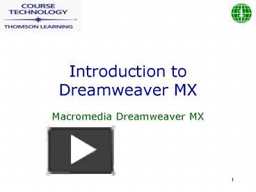 PPT – Introduction to Dreamweaver MX PowerPoint presentation | free to ...