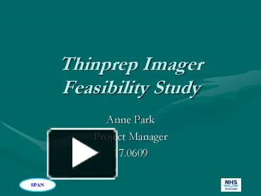 Thinprep Imager Feasibility Study presentation | free to view