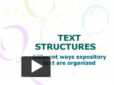 PPT – TEXT STRUCTURES PowerPoint presentation | free to view - id ...