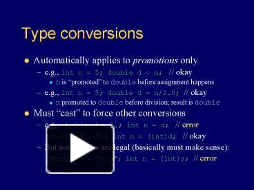 PPT – Type conversions PowerPoint presentation | free to view - id ...