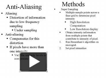 PPT – AntiAliasing PowerPoint presentation | free to view - id: 1cf6d2 ...