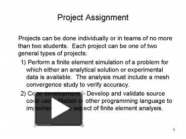 PPT – Project Assignment PowerPoint presentation | free to view - id ...