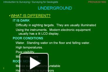 UNDERGROUND presentation | free to view