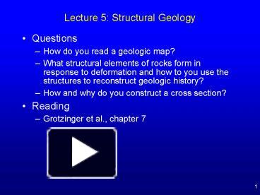 Lecture 5: Structural Geology presentation | free to view