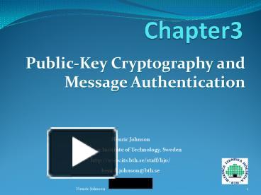 PPT – Public-Key Cryptography and Message Authentication PowerPoint ...