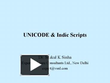 UNICODE presentation | free to view