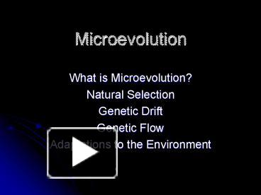 PPT – Microevolution PowerPoint presentation | free to view - id ...