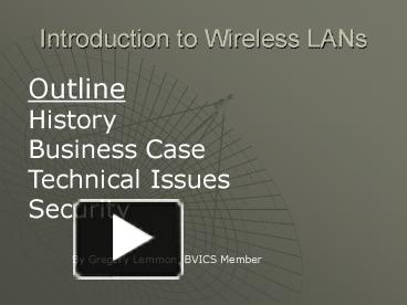 PPT – Introduction to Wireless LANs PowerPoint presentation | free to ...