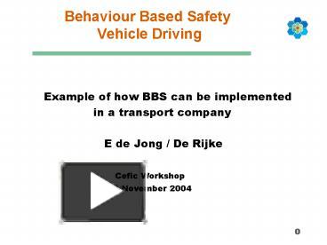 Behaviour Based Safety Vehicle Driving presentation | free to view