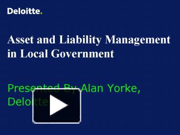 PPT – Asset and Liability Management in Local Government PowerPoint ...