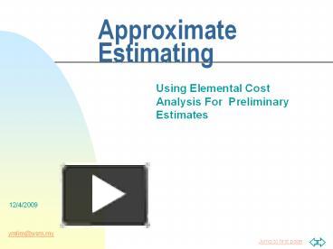 Approximate Estimating presentation | free to view