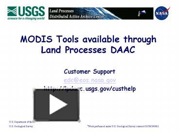 MODIS Tools available through Land Processes DAAC presentation | free ...