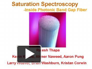 Saturation Spectroscopy presentation | free to download