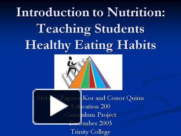 Introduction to Nutrition: Teaching Students Healthy Eating Habits ...