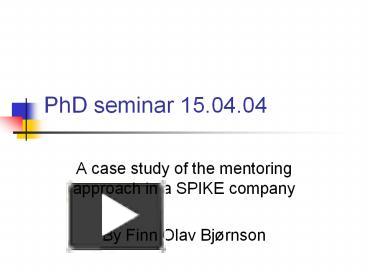 PhD seminar 15.04.04 presentation | free to download