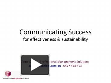 PPT – Communicating Success for effectiveness PowerPoint presentation ...
