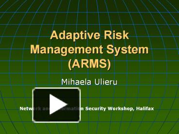 PPT – Adaptive Risk Management System (ARMS) PowerPoint presentation ...