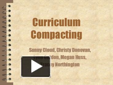Curriculum Compacting presentation | free to view