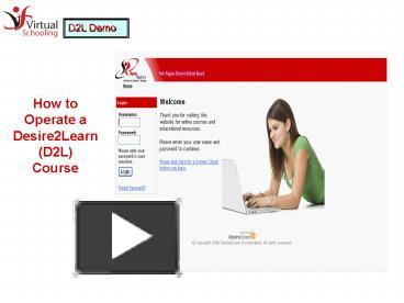 How to Operate a Desire2Learn D2L Course presentation | free to view