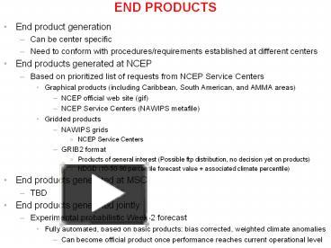 END PRODUCTS presentation | free to download