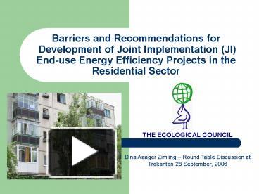 Barriers and Recommendations for Development of Joint Implementation JI ...