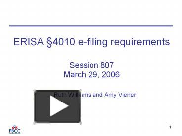 PPT – ERISA PowerPoint presentation | free to view - id: 1d2c1-M2JhY