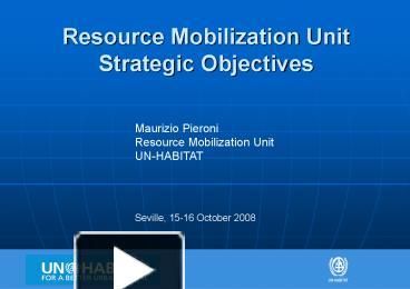 PPT – Resource Mobilization Unit Strategic Objectives PowerPoint ...
