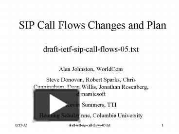 PPT – SIP Call Flows Changes and Plan PowerPoint presentation | free to ...