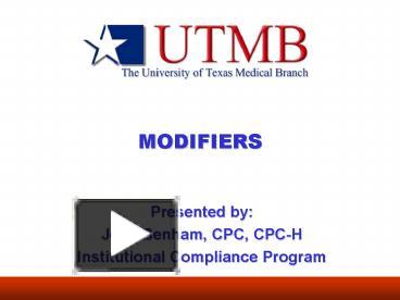 MODIFIERS presentation | free to view