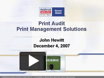 PPT – Print Audit Print Management Solutions PowerPoint presentation ...