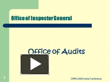 PPT – Office of Inspector General PowerPoint presentation | free to ...