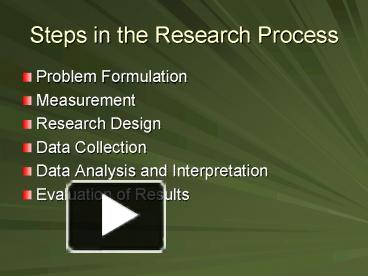 Steps in the Research Process presentation | free to view