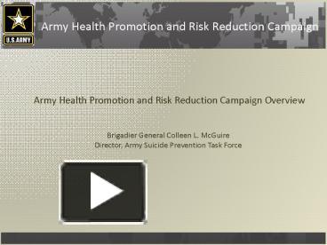PPT – Army Health Promotion and Risk Reduction Campaign Overview ...