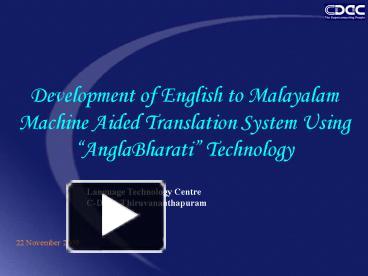 Development of English to Malayalam Machine Aided Translation System ...