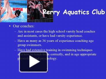 Perry Aquatics Club presentation | free to view