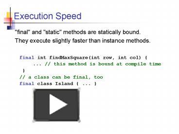 Execution Speed presentation | free to view