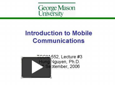 PPT – Introduction to Mobile Communications PowerPoint presentation ...