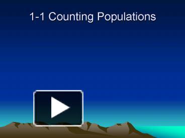 11 Counting Populations presentation | free to view