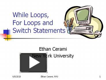 While Loops, For Loops and Switch Statements presentation | free to view